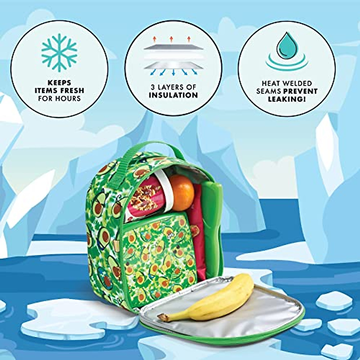Fit+Fresh Novelty Insulated Lunch Box, Lunch Box - Lunch Bag, Lunch Box for Girls, Lunch Box for Boys, Lunchboxes