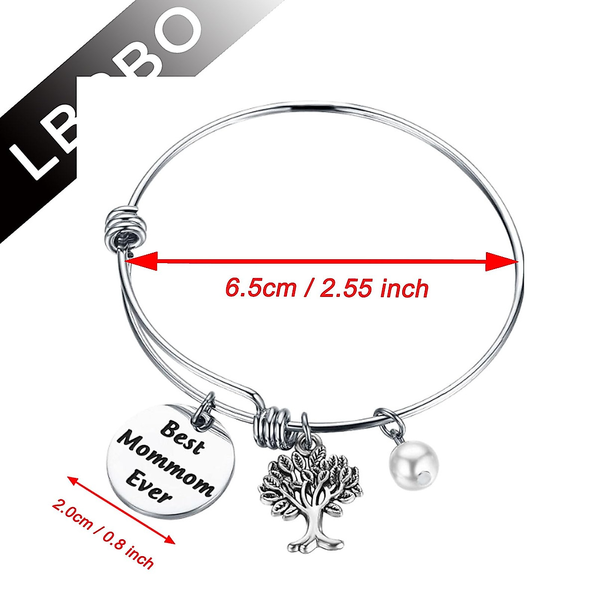 CENWA MomMom Birthday Gift MomMom Bracelet MomMom Jewelry Best Mommom Ever Bracelet (Best Mommom Ever br)
