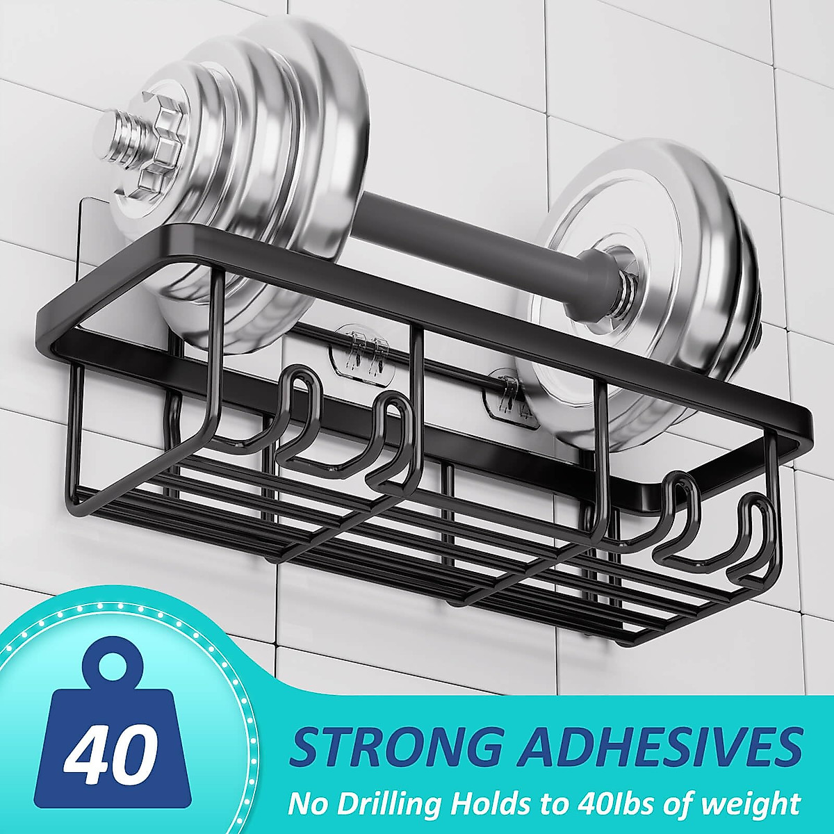 oyenbboi Shower Caddy, Shower Organizer [6-Pack], Adhesive Shower Shelves, Large Capacity Shower Rack, No Drilling Rustproof Bathroom Shower Organizer, Shower Shelf for Inside Shower