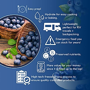 Ready Harvest Freeze-dried Blueberries | Blueberries Freeze-dried Fruit Snacks | Healthy Snacks Trail Mix | Camping food, School Snacks or Emergency Food Supply 30 Years | #10 Can
