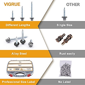 VIGRUE 560Pcs Metric M4 Machine Screws Bolts, M4 x 20MM/ 25MM/ 30MM/ 35MM/ 40MM/ 45mm 304 Stainless Steel Phillips Truss Head Screws Bolts Washers Screw Assortment Kit
