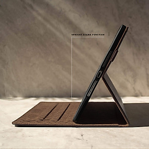 TORRO Case Compatible with iPad 9th, 8th & 7th Generation (10.2”) – Genuine Leather iPad 10.2 Case with Stand and Wake/Sleep Function (Dark Brown)