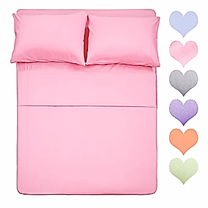 Best Season 400 Thread Count Cotton Queen Size Sheet Set (Pink Color) 4 Piece - 100% Long Staple Cotton Sheets Set, Soft Cotton Bed Sheets Sets with Deep Pocket fit Upto 16 inch