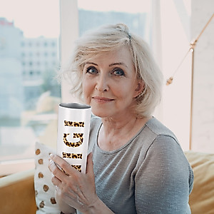 Water Tumbler for Gigi, Mother's Day Gifts for Mom from Granddaughter Grandson, Gigi Gift for Birthday, Christmas, Grandmother New Gigi Present, 20oz Insulated Leopard Tumbler Cup with Lid Straw Brush