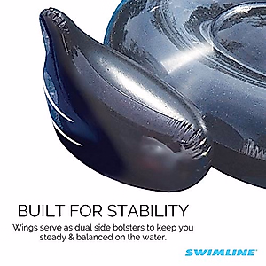 Swimline 90628 Giant Black Swan Inflatable Ride-On Pool Float Large