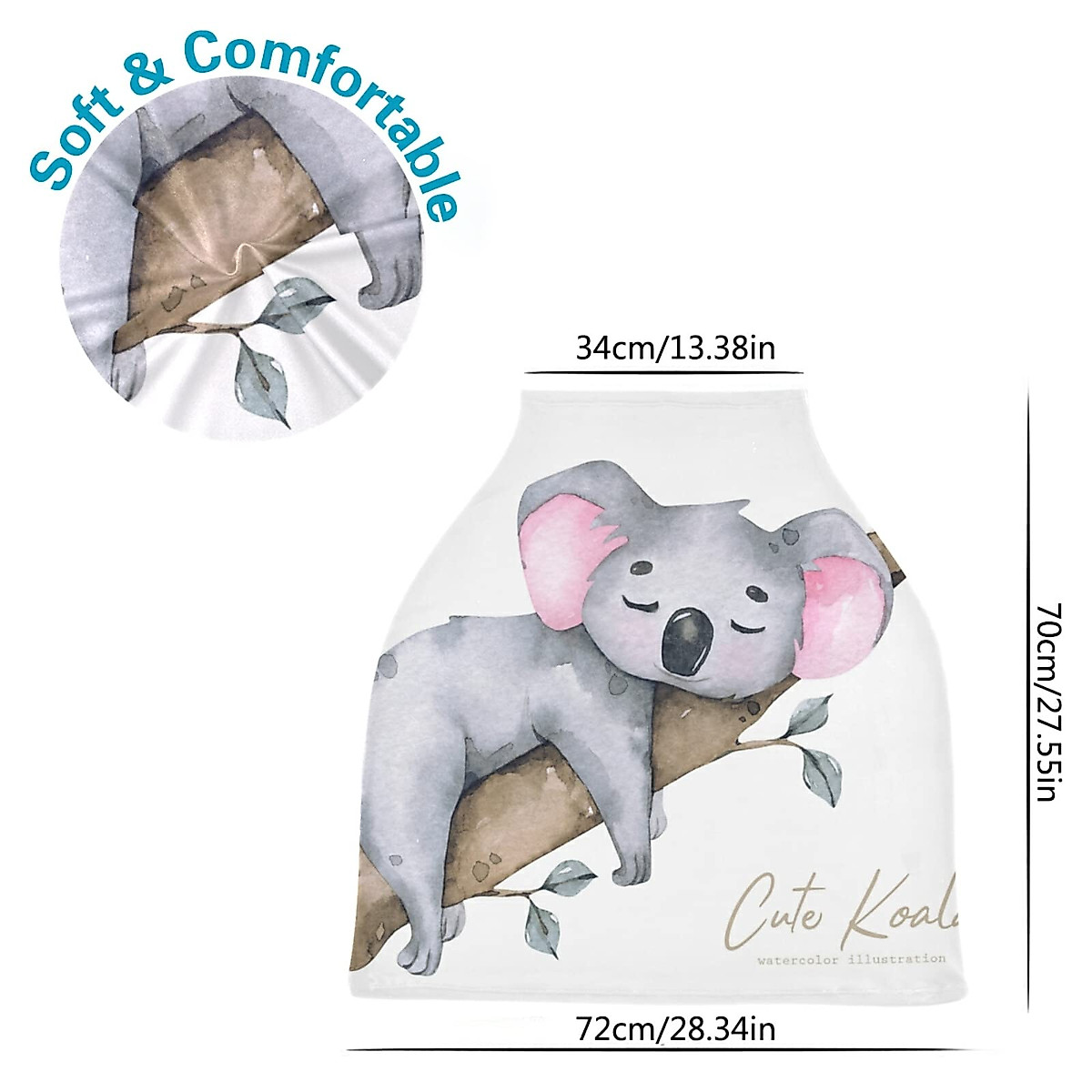 Nursing Cover Breastfeeding Scarf Cartoon Cute Koala - Baby Car Seat Covers, Infant Stroller Cover, Carseat Canopy(801e)
