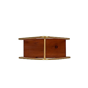 Kate and Laurel Tilde Midcentury Triangle Wall Shelves, Set of 2, 12 x 4 x 10.5, Walnut and Gold, Decorative and Functional Modern Floating Wood Shelves with Geometric Design