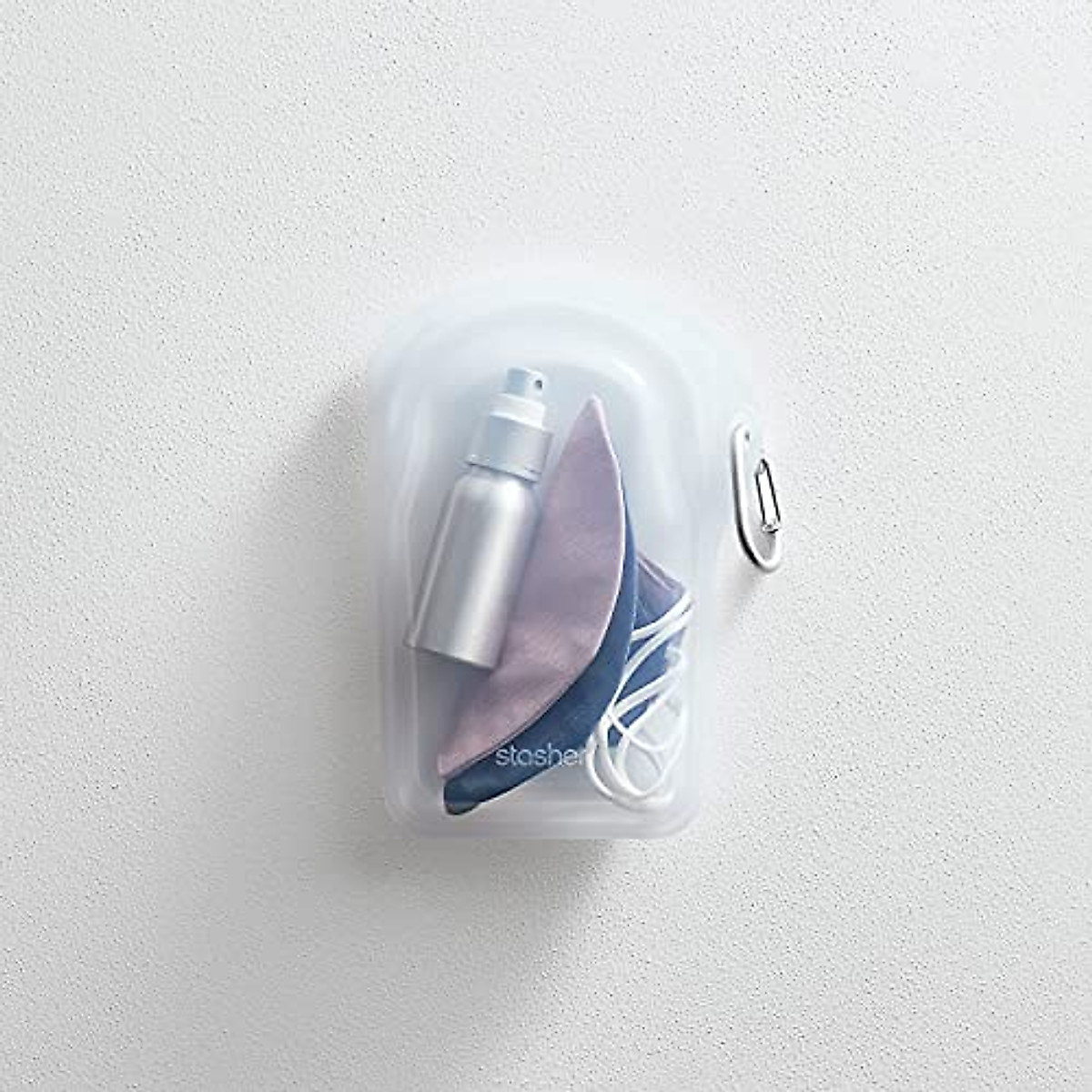 Stasher Silicone Reusable Storage Bag, Go Bag (Clear) | Food Meal Prep Storage Container | Lunch, Travel, Makeup, Gym Bag | Freezer, Oven, Microwave, Dishwasher Safe, Leakproof