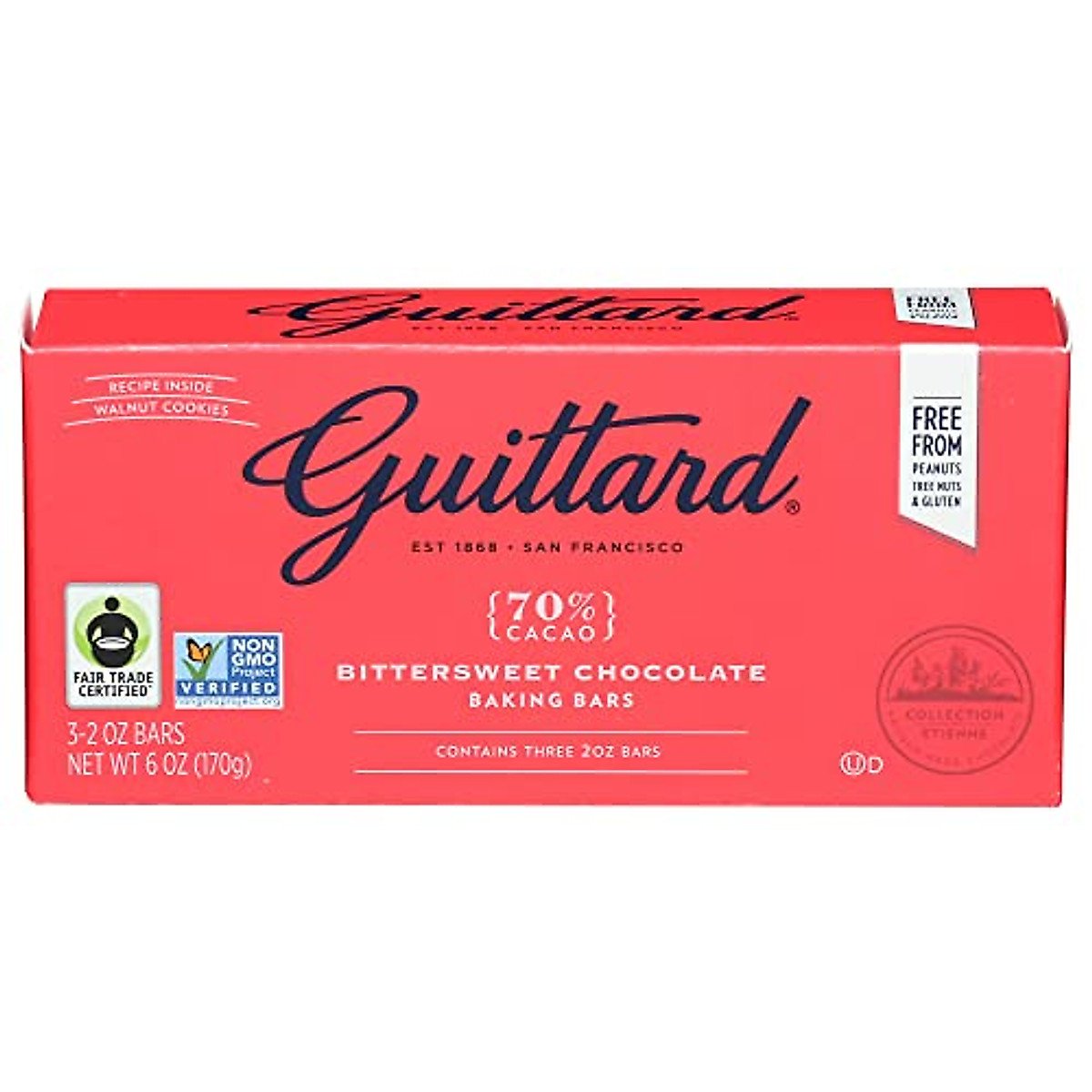 Guittard, Bar Chocolate Baking Bittersweet, 2 Ounce, 3 Pack