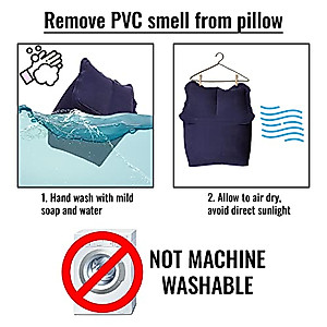 SkyRest® Inflatable Head Neck Rest Travel Pillow - Portable Patented Design Napping Pillows for Airplanes Buses Cars Office Trains Outdoor Camping - Gift for Men Women