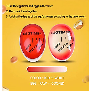 Egg Timer Egg Perfect, Boiling Eggs Soft Hard Boiled Egg Timer, Kitchen Timers That Changing Color Based On Egg Doneness | Kitchen Gadge - Classic Red