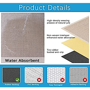 Washable Runner Mat with Rubber Backing, Super Absorbent Long Floor Non Slip Throw Rug for Hallway, Low Pile Large Runner Neutral Living Room Area Rug Carpet for Home, Beige