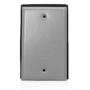 Leviton WM1B-GY Weatherproof Blank Cover, 1-Gang
