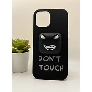 "Don't touch" iPhone 12 Pro Max case with Airpods holder