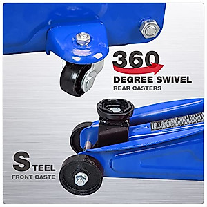 Jack Boss Floor Jack 1.5 Ton (3,300 LBs) Hydraulic Car Jack with Storage Case, Lifting Range from 5.31 Inch to 13.2 Inch, Fits Sedans Automotive