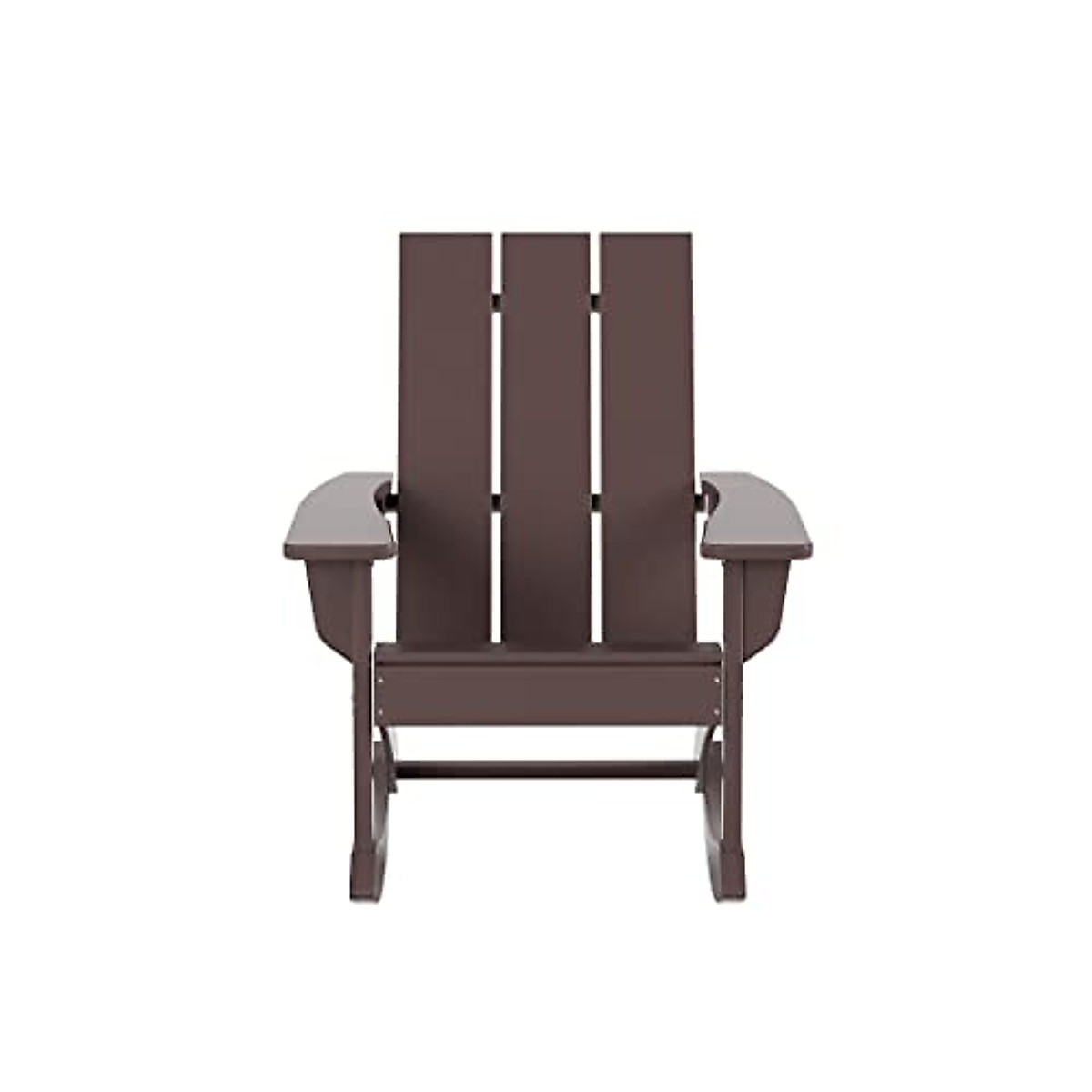 WO Home Furniture Adirondack Rocking Chair Set of 2 PCS Patio All-Weather and UV Protection for Any Outdoor Spaces (Dark Brown)