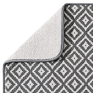 SUBEKYU Microfiber Dish Drying Mat for Kitchen Counter, Absorbent Dishes Drainer/Rack Pad for Countertop, 19.2 by 15.8 Inches (Rhombus), Grey, 1 Pack