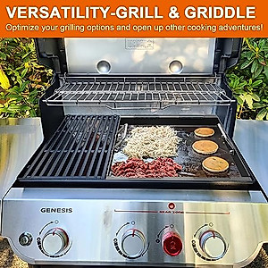 Upgrade Griddle Inserts and Grate for Weber Genesis II 300 Grills, Flat Top Griddle Kit for Weber Genesis II E-310 E-315 E-330 E-335 S-310 S-335 LX S/E-340, Part for Weber 6788 Full-Size Griddle