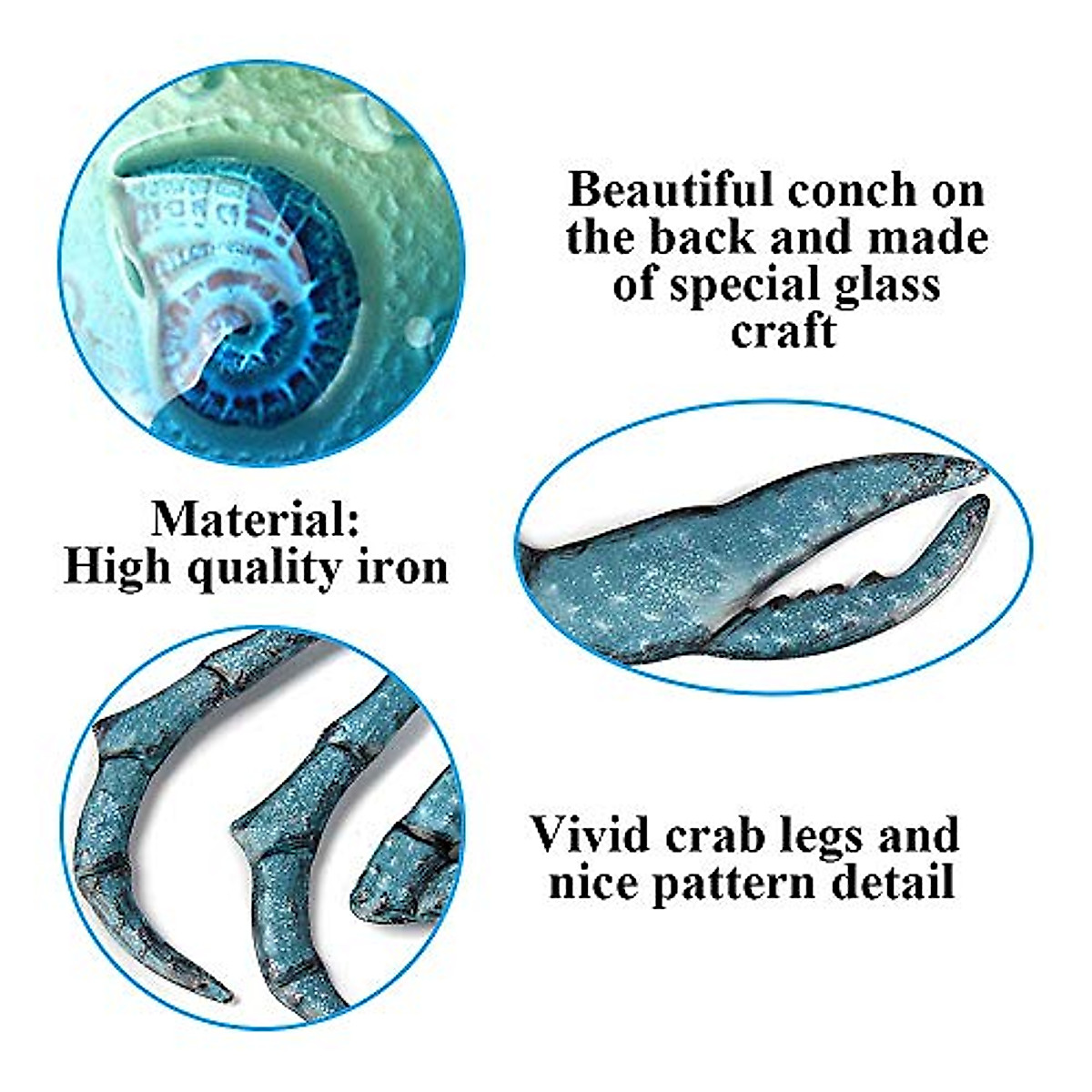 LIFFY Metal Crab Wall Art Decor Ocean Wall Hanging Coastal Wall Sculptures Beach Theme Wall Decoration for Indoor Outdoor Bathroom Bedroom Living Room Garden Pool Patio