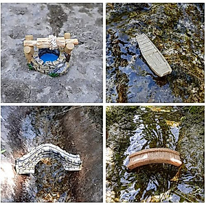 Miniature Fairy Garden Accessories Outdoor, Terrarium Fairy Garden Supplies Kit, Zen Garden Accessories, Tiny Figurines Set, Micro Ornaments Kit, Miniatures Dollhouse Decorating, Japanese Desk Top