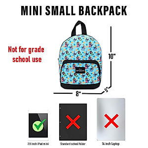 Lilo and Stitch Mini Backpack for Girls - 10” Canvas Stitch Backpack with Front Pocket Plus Bottle | Lilo and Stitch Backpack Bundle