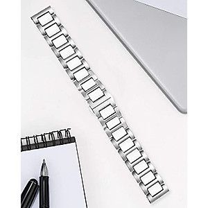 BINLUN Women'sWatch Band Stainless Steel Ceramic Replacement Watch Bracelet Polished Strap 12mm/14mm/16mm/18mm/20mm/22mm with Butterfly Buckle 6 Colors