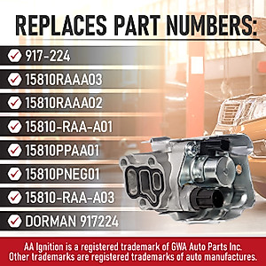 Spool Valve Assembly with Oil Pressure Switch - VTEC Solenoid - Compatible with Honda & Acura Vehicles - Accord 2.4L, Civic 2.0L, CR-V, Element, RSX - Replaces 15810RAAA03, 15810-RAA-A01, 917224