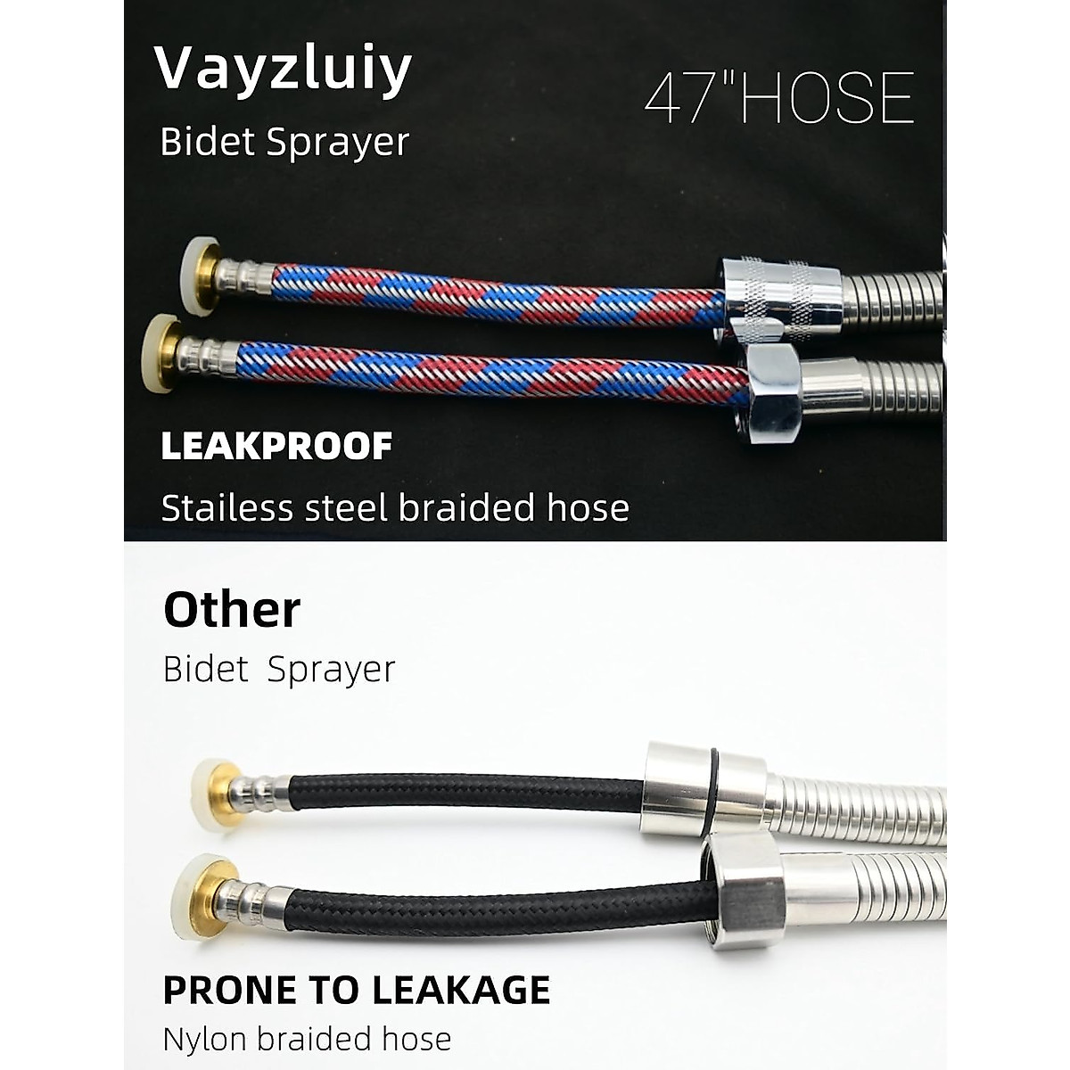 Handheld Bidet Sprayer for Toilet - Bidets for Existing Toilets Adjustable Water Pressure with Bidet Hose for Feminine Wash, Stainless Steel Muslim Shower Jet Spray for Toilet