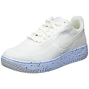 Nike Women's Air Force 1 Crater Flyknit shoes, White Pure Platinum 100, 8