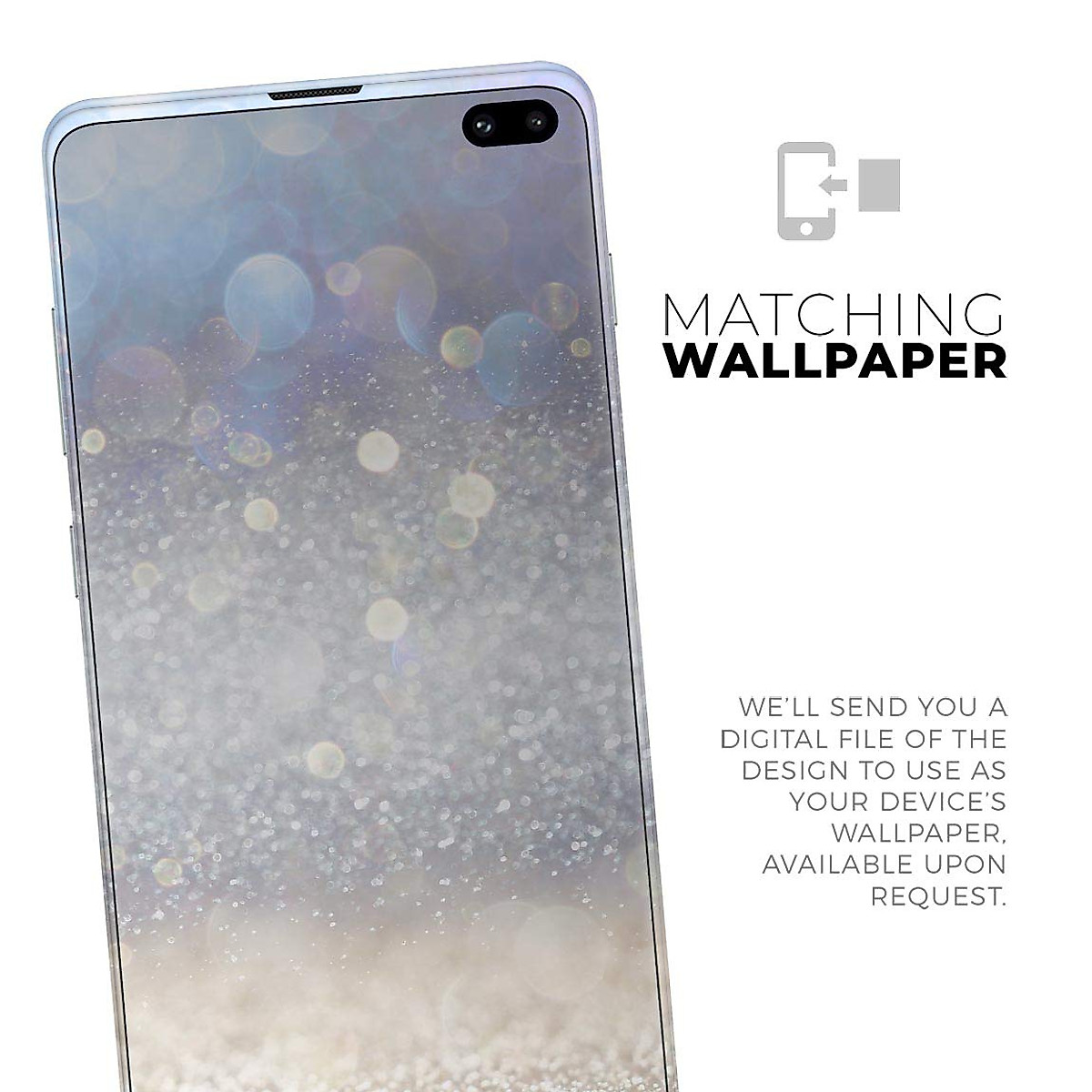 DesignSkinz Light Blue and Tan Unfocused Orbs of Light Protective Vinyl Decal Wrap Skin Cover Compatible with The Samsung Galaxy S20 (Screen Trim & Back Glass Skin)