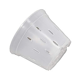 TRUEDAYS Clear Orchid Pots with Holes Plastic Flower Planter 5.5 inch 4 Pack