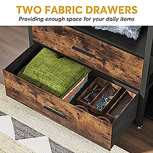 Tribesigns Freestanding Closet Organizer, Clothes Rack with Drawers and Shelves, Heavy Duty Garment Rack Hanging Clothing Wardrobe Storage Closet for Bedroom, Black