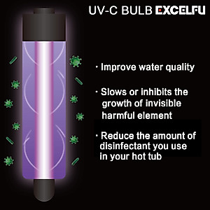 EXCELFU 6472-841 Pool & Spa Bulb Replace Clear Ray XL UV Bulb for Jacuzzi Hot Tub and Sundance Spas ClearRay Purification System, Complete Clearray Bulb Replacement Assembly with Gasket Connector