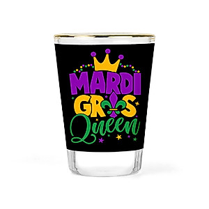 Mardi Gras Shot Glass Set- Couples Gift Set - King and Queen Shot Glasses - His and Hers Gift - Couple Shots - Mardi Gras Favors