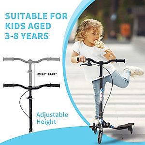 SANSIRP Swing Scooter for Kids, 3 Wheels Wiggle Scooter Foldable Self-Propelling Drift Kick Speeder Scooter with 3-Level Adjustable/Illuminated LED Wheels for Boys Girls Ages 3-8 Years