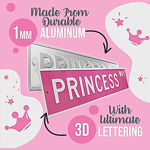 Girls Bedroom Decor | Princess Room Decor | Beautiful Princess Gifts | Pink Wall Decor | Princess Way Street Sign Gifts For Girls | Girl Birthday Gifts | Gifts For 4 Year Old Girl | Gifts From Grandma