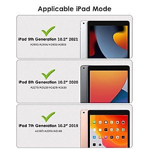 DTTOCASE Case for iPad 9th / 8th / 7th Generation 10.2 inch (2021/2020/2019 Released), Clear Back, TPU Shockproof Frame Cover[Built-in Pencil Holder,Support Auto Sleep/Wake] for ipad 10.2 - Black