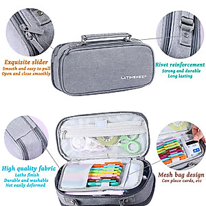 WYCY Pencil Case Canvas Pencil Pouch Big Capacity Organizer with Compartmens Multifunctional Pencil Box with Zipper (Black)