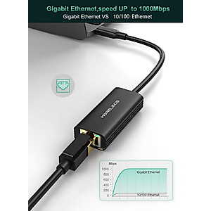 USB C to Ethernet Adapter, Morelecs USB C to Gigabit Ethernet LAN Network Adapter Ethernet to USB C Compatible with MacBook Pro/Air, Dell XPS,Surface Book 2, iPad Pro and More