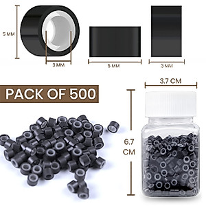 Hair Extension Beads set of 2500 pcs in 5, 5x3x3mm – Hair Tinsel 48 inches Multiple Variations 2400 and 4000 Pcs Hair Tinsel Extension Kit - 16 &12 Color Fairy Hair Tinsel Kit for Glitzy Hair