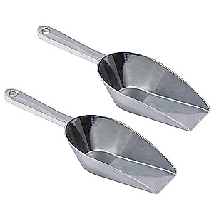 Zerodeko 2pcs Ice Scoop Condiments Scoop Metal Food Scoop Kitchen Scoops Pooper Scooper Metal Ice Cube Candy Stainless Steel Ice Scoop Professional Bar Scoop Professional Ice Scoop Silver