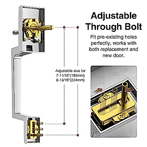 Brightify Front Door Handle, Modern Exterior Door Handle with Passage Door Lever, Front Entry Door Handle No Lock, Reversible for Left & Right Handed Door, Lower Half Grip - Satin Nickel Finish