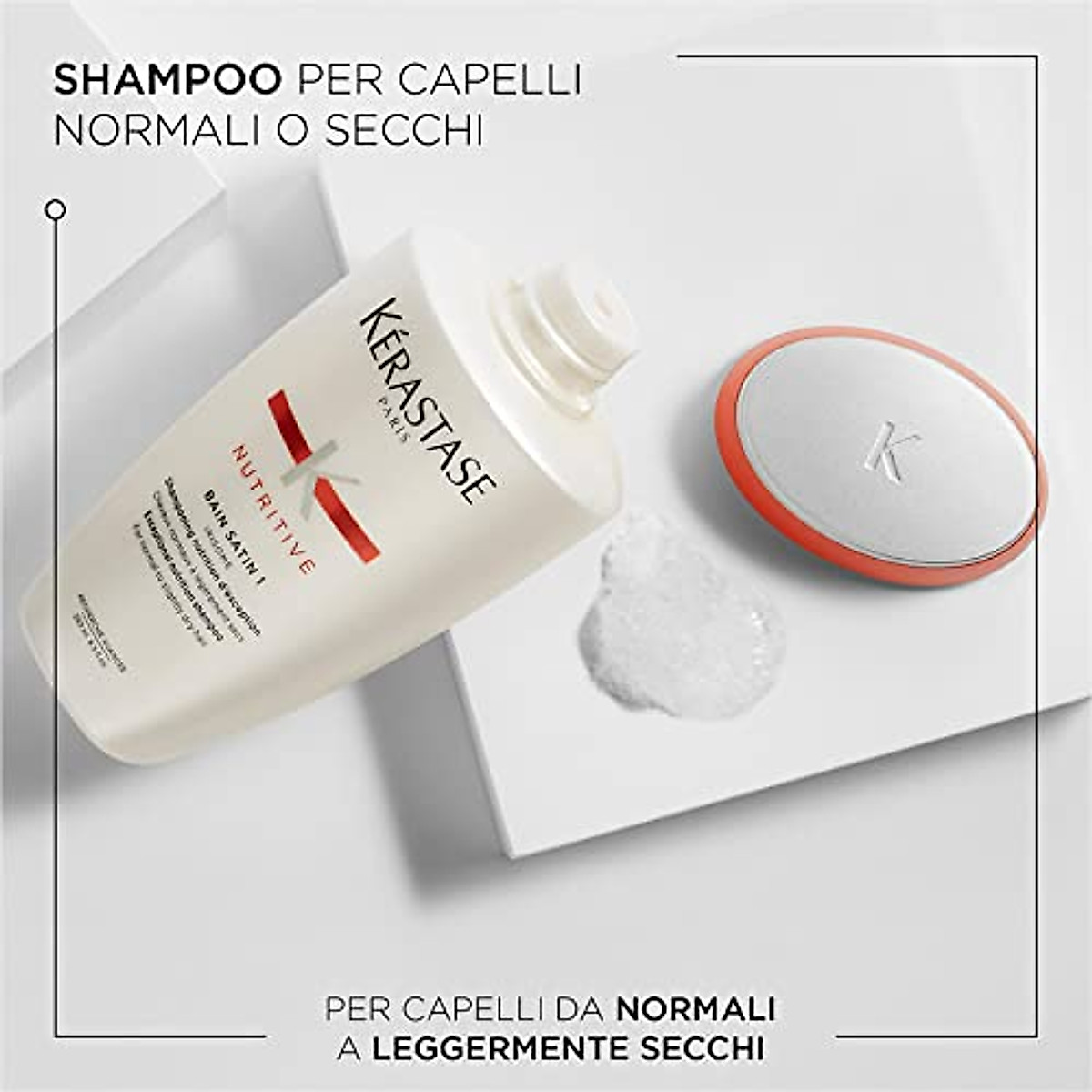 KERASTASE Nutritive Satin 1 Hydrating Shampoo | For Normal to Mildly Dry Hair | Strengthens and Softens | With Irisome Complex | Bain Satin 1| 8.5 Fl Oz