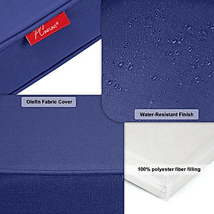 Pcinfuns Outdoor Chair Cushion 24 x 24 x 3 Inch Water Resistant & Fade Resistant Patio Furniture Cushions with Removable Cover and Adjustable Straps Set of 2,Deep Blue