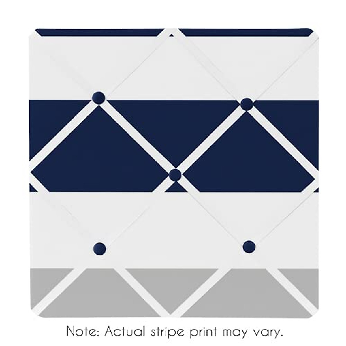 Navy Blue, Gray and White Fabric Memory/Memo Photo Bulletin Board for Stripe Collection