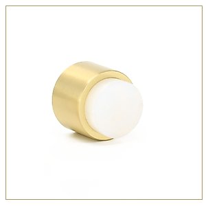 EVI | Wall Adhesive Doorstop | 1.1'' X 1.1'' | White Rubber | Brass Finished Matte | Great Adherence | 100% Functional | Mod. 198/28