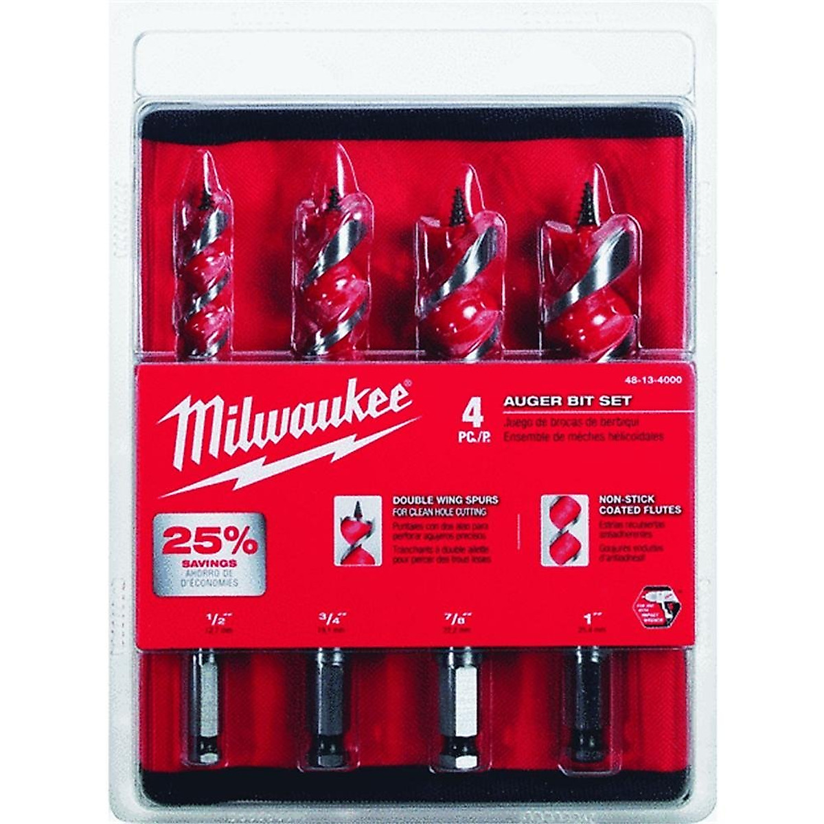 Milwaukee 48-13-4000 4 Piece Auger Set