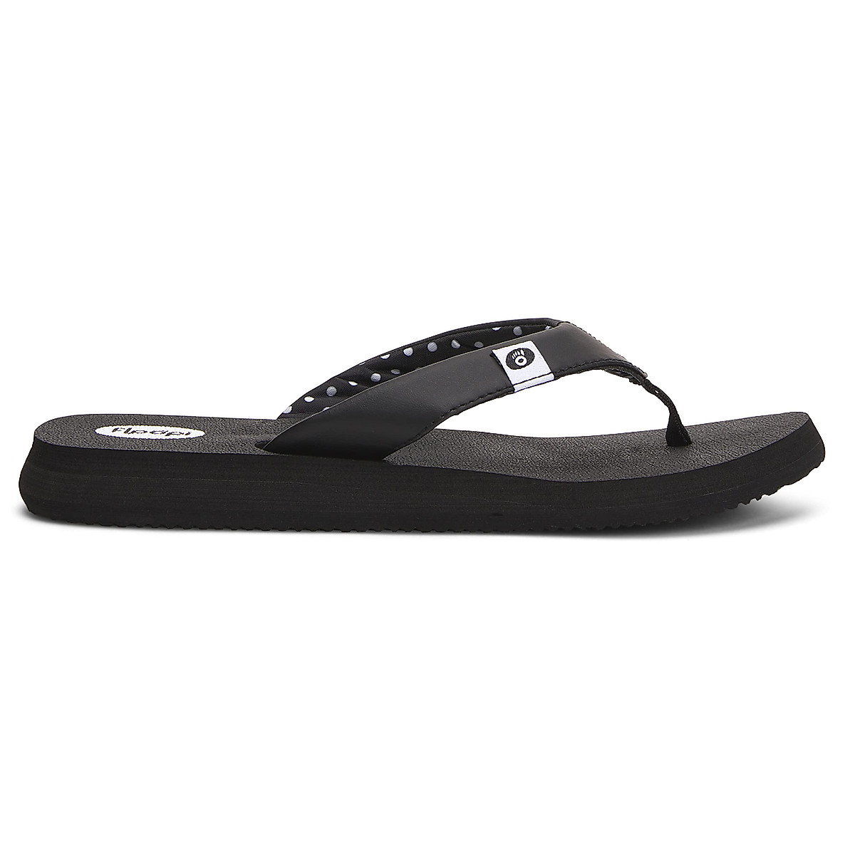 Floopi Womens Yoga Comfort Sponge Thong Flip Flop Sandals (8, Black-518)