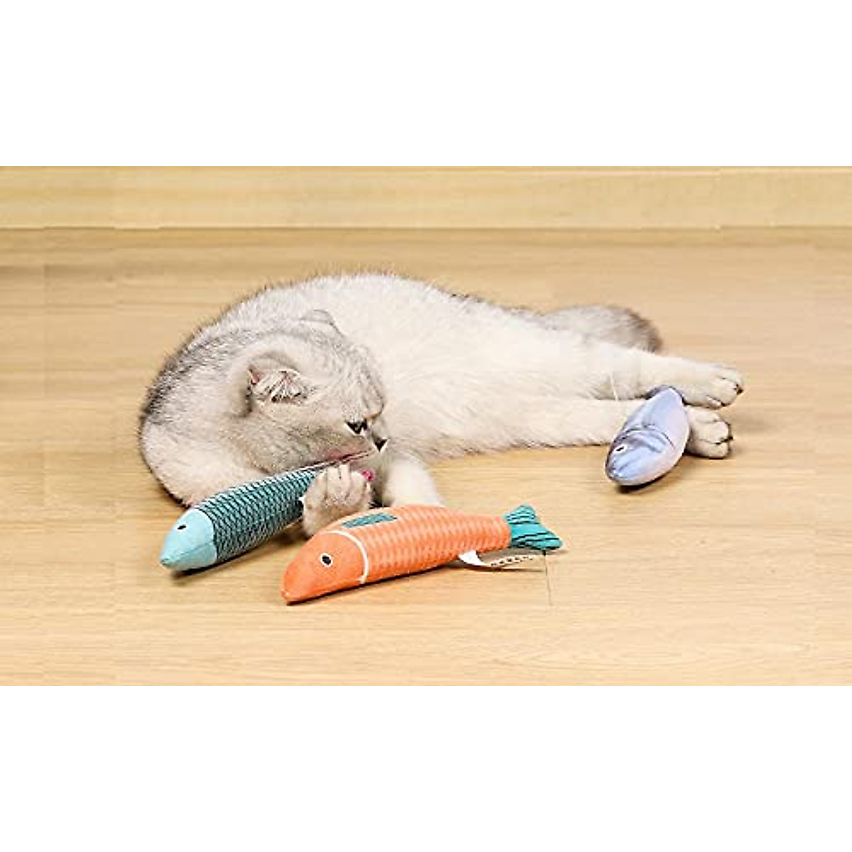 MIAOXSEN 3PCS Cat Toys - Catnip Filled - Included Jingly Bell - Premium Cat Interactive Chew Toy for Indoor Cats