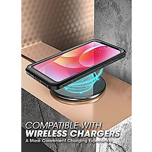 SUPCASE Unicorn Beetle Pro Series Case for Moto G Power 2022, Full-Body Rugged Belt Clip & Kickstand Case with Built-in Screen Protector (Black)